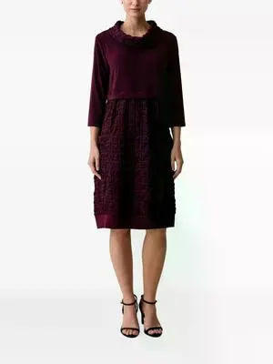 Joseph Ribkoff Textured Cowl Neck Dress - Purple