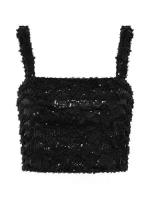 Elie Saab Sequin-embellished Cropped Top - Black