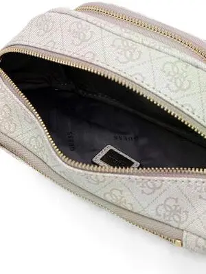 Guess Latona Monogram Print Logo Plaque Belt Bag