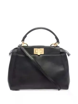 Fendi 2010s Mini Peekaboo Tote Bag - Black