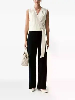 Sisley Wrap Design Sleeveless Top - Neutrals