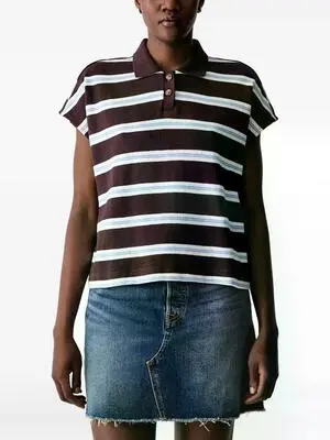 Marc O'polo Striped Short-sleeve Polo Shirt - Brown