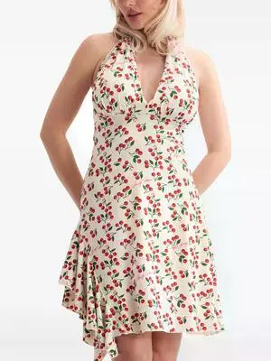 Guess Cherry Print Handkerchief Hem Mini Dress