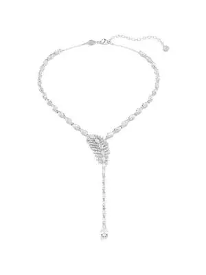 SWAROVSKI Crystal Embellished Feather Motif Necklace - Silver