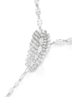 SWAROVSKI Crystal Embellished Feather Motif Necklace