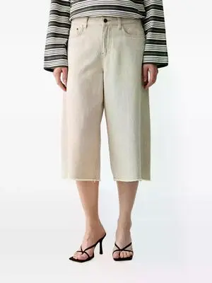 Sisley Raw-cut Wide-leg Denim Shorts