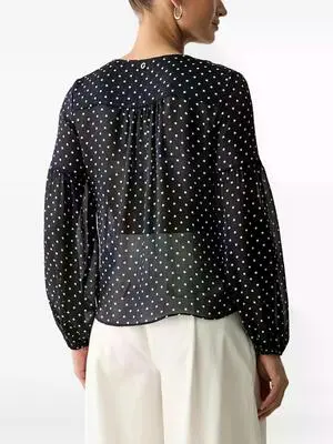 Guess Ruffled Polka-dot Blouse