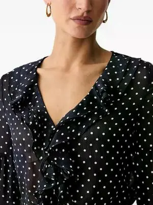 Guess Ruffled Polka-dot Blouse