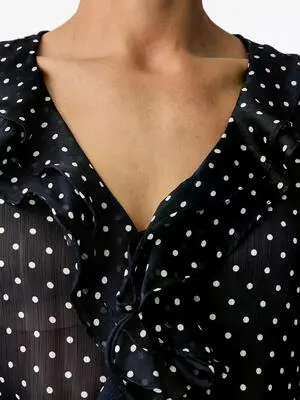 Guess Ruffled Polka-dot Blouse