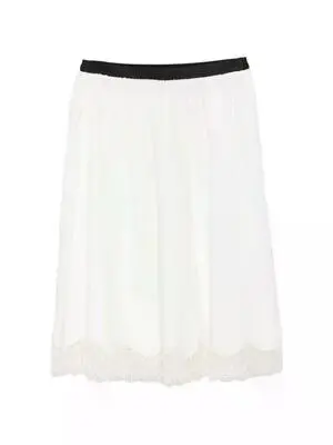 Maje Lace-trim Midi Skirt - White