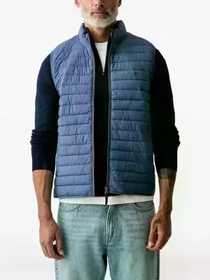 HACKETT LONDON Quilted Zip-detail Gilet - Blue