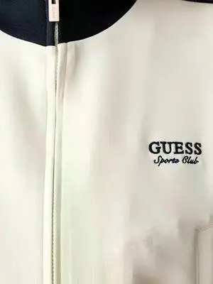Guess Logo Embroidered Zip-up Sweatshirt