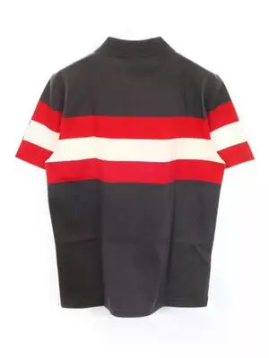 LOUIS VUITTON 2010s Horizontal-stripe Polo Shirt - Grey
