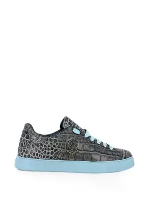 Philipp Plein Low Top Sneakers With Crocodile-effect Texture