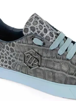 Philipp Plein Low Top Sneakers With Crocodile-effect Texture