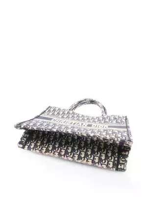 Dior 2000s Medium Book Tote Canvas Tote Bag - Blue