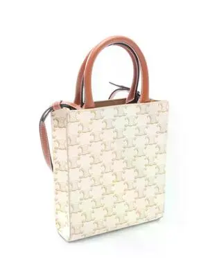 Celine 2000s Vertical Cabas Triomphe Open-top Tote Bag - Neutrals