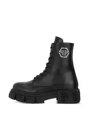 Philipp Plein Gothic Plein Lace-up Boots
