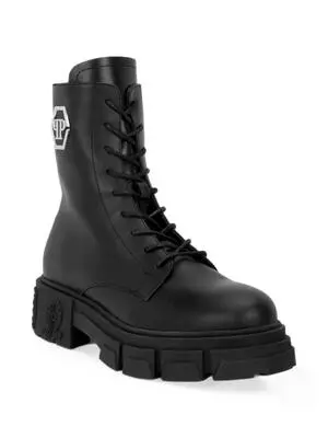 Philipp Plein Gothic Plein Lace-up Boots