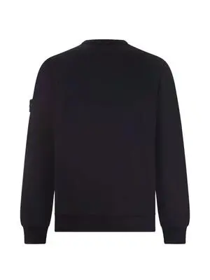 Stone Island Logo-patch Crew-neck Sweatshirt - Black