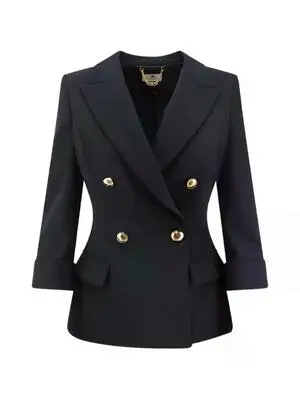 Elisabetta Franchi Double-breasted Peaked-lapel Blazer - Black