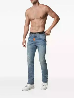Philipp Plein Straight Supreme Fit Jeans Basic - Blue