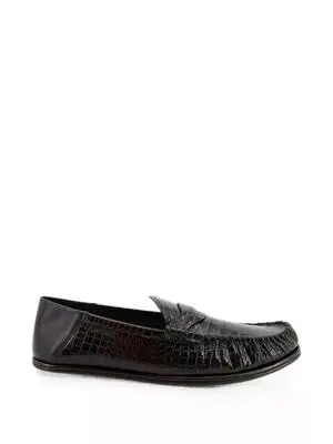 TOM FORD Crocodile-effect Penny Loafers
