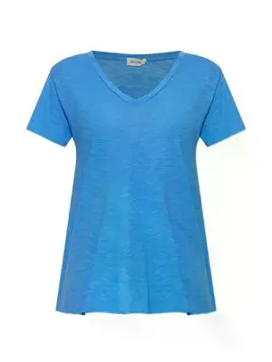 American Vintage Cotton V-neck T-shirt - Blue