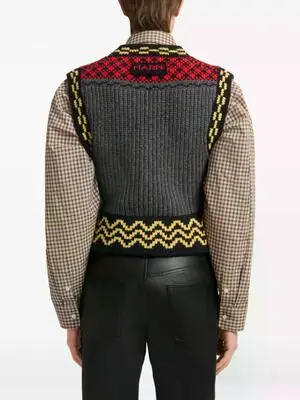 Marni Jacquard-knitted Geometric-trim Waistcoat