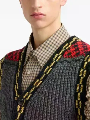 Marni Jacquard-knitted Geometric-trim Waistcoat