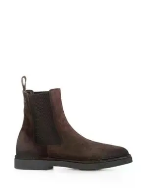 ALEXANDER HOTTO Suede Slip-on Ankle Boots - Brown