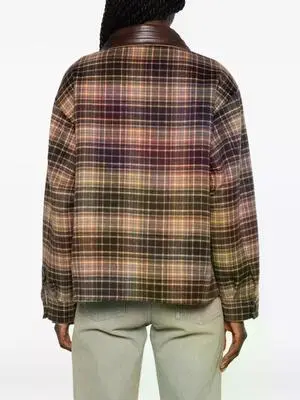 Sandro Checked Leather-collar Jacket