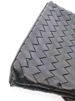 Bottega Veneta 2010s Prism Pouch Intrecciato Clutch Bag - Black