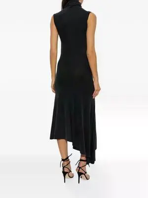 Off-White Asymmetrical Turtleneck Midi Dress