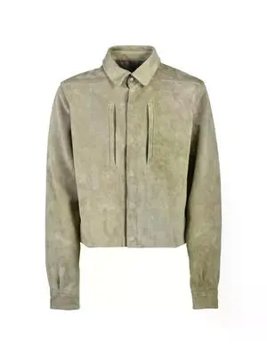 Rick Owens Alice Suede Panelled Jacket - Green