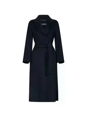 Max Mara Belted Wool Coat - Blue
