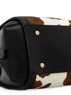 Guess Cow-print Logo-plaque Shoulder Bag
