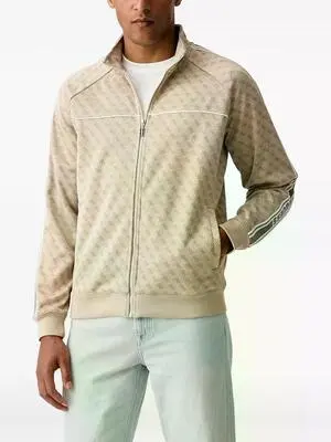 Guess Monogram-print Zip-up Sweater