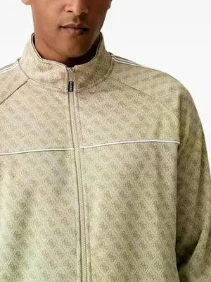 Guess Monogram-print Zip-up Sweater