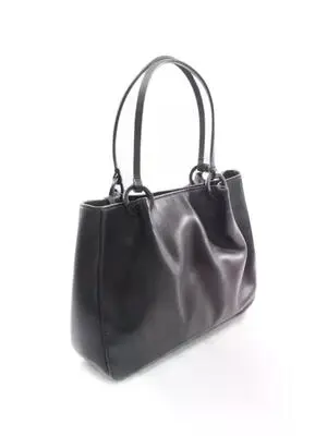 Gucci 2000s Pouch Leather Tote Bag - Black