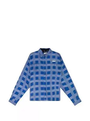 4SDESIGNS Plaid-pattern Buttoned Shirt - Blue