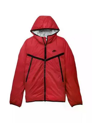 Nike Logo-detail Hooded Jacket - Red