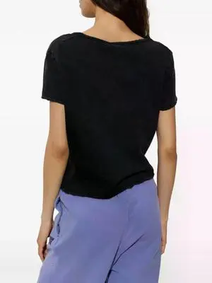 American Vintage V-neck Raw-edge T-shirt - Black