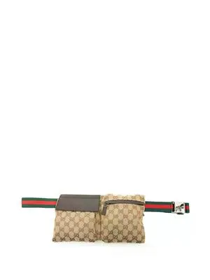 Gucci 2000-2015 Gg Canvas Web Double Pocket Belt Bag - Neutrals