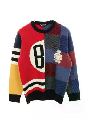 Dolce & Gabbana 2010s Panelled Intarsia-knit Sweater - Red