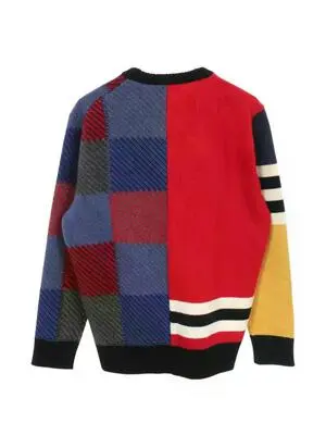Dolce & Gabbana Paneled Intarsia-knit V-neck Sweater