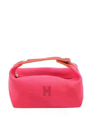 Hermès 2010-2026 Small Toile Bride A Brac Case Vanity Bag - Pink