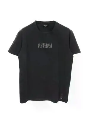 Fendi 2000s Ff Labyrinth Embroidery Short-sleeve T-shirt - Black
