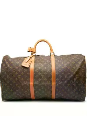 LOUIS VUITTON 1986 Monogram Keepall 60 Travel Bag - Brown