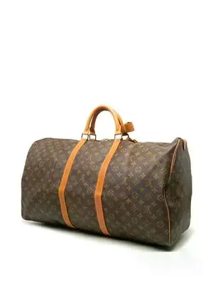 LOUIS VUITTON 1986 Monogram Keepall 60 Travel Bag - Brown